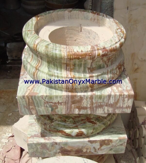 Onyx Columns Bases Design - PakistanOnyxMarble.com