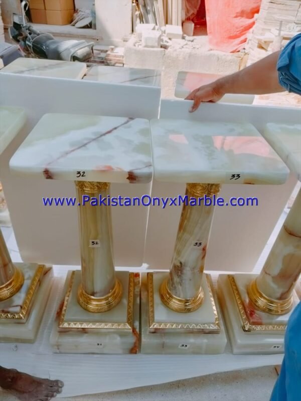 All Onyx Pedestals Colors & Shapes - PakistanOnyxMarble.com