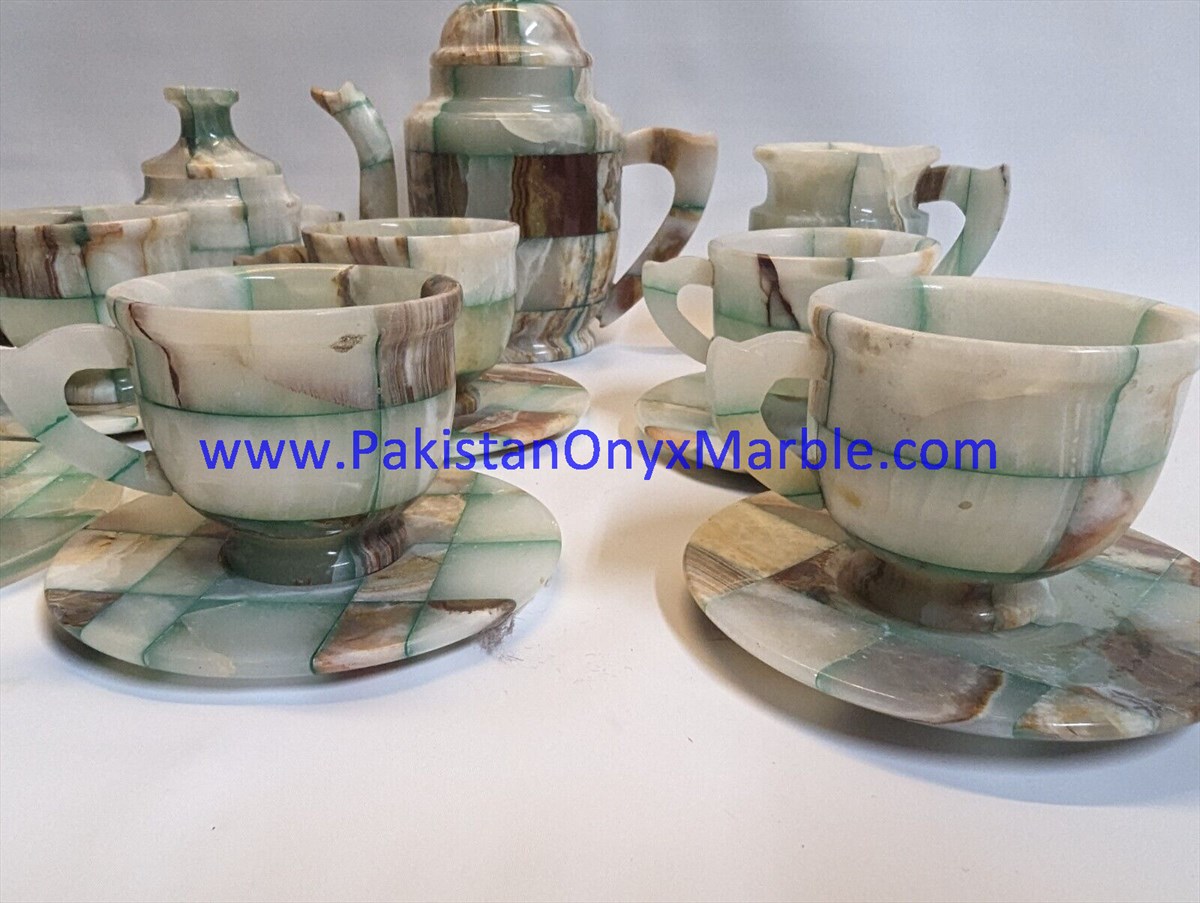 Tea Set Colored Onyx - PakistanOnyxMarble.com