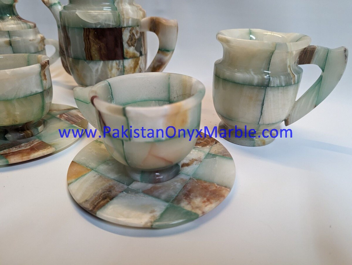 Tea Set Colored Onyx - PakistanOnyxMarble.com