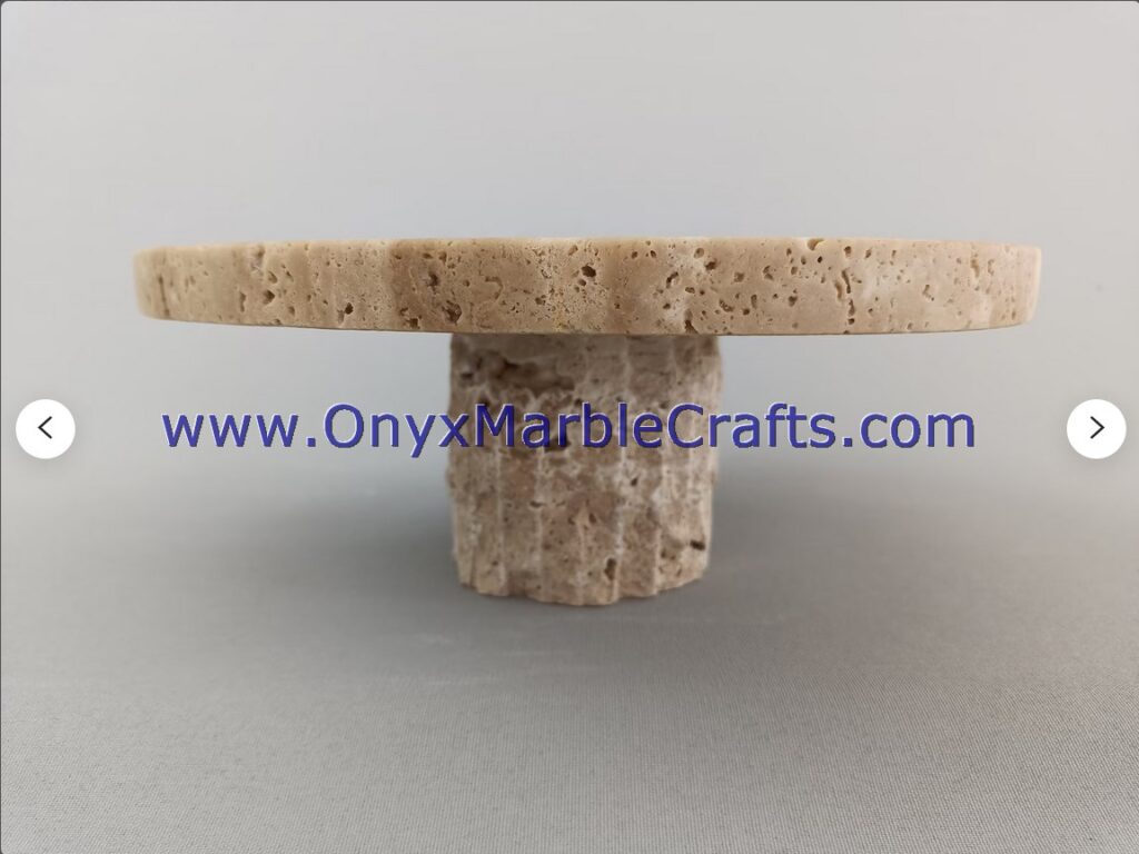 Travertine Stone Cake Stand Crafts - PakistanOnyxMarble.com