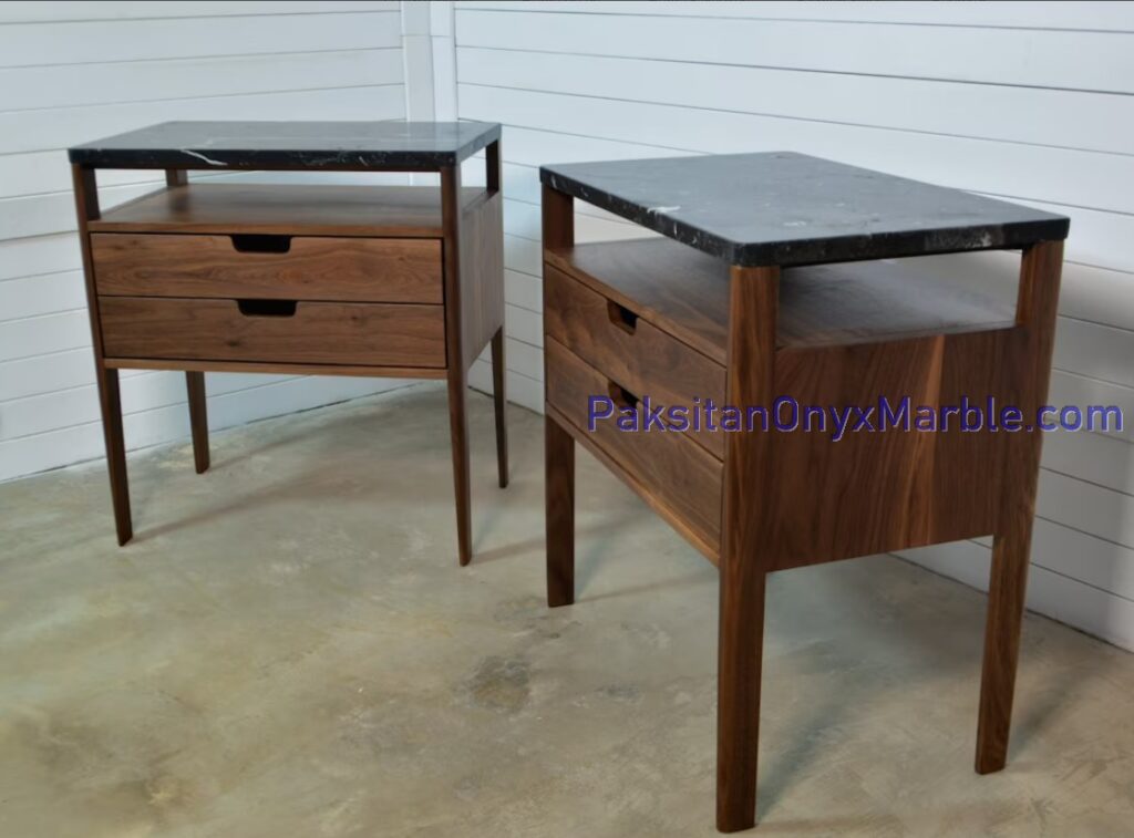 Black Marble End Side Tables Rectangle Design - pakistanonyxmarble.com