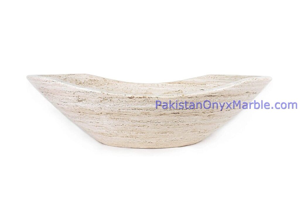 Travertine Stone Marble Boat Shaped Sink - PakistanOnyxMarble.com