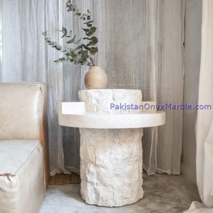 Travertine Stone Rough Raw Rock Pedestals Round Design ...