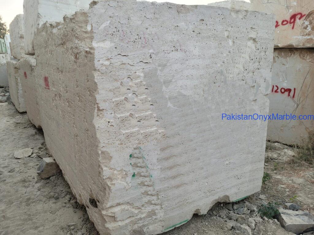 Light Beige Travertine Blocks - PakistanOnyxMarble.com