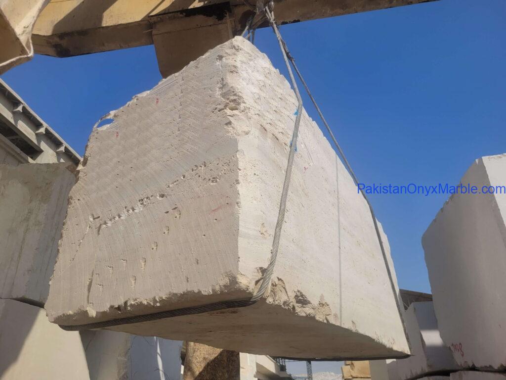 Light Beige Travertine Blocks - PakistanOnyxMarble.com